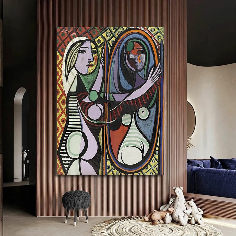 Пабло пикассо / Девушка перед зеркалом, Репродукция картин, 40х60 см.