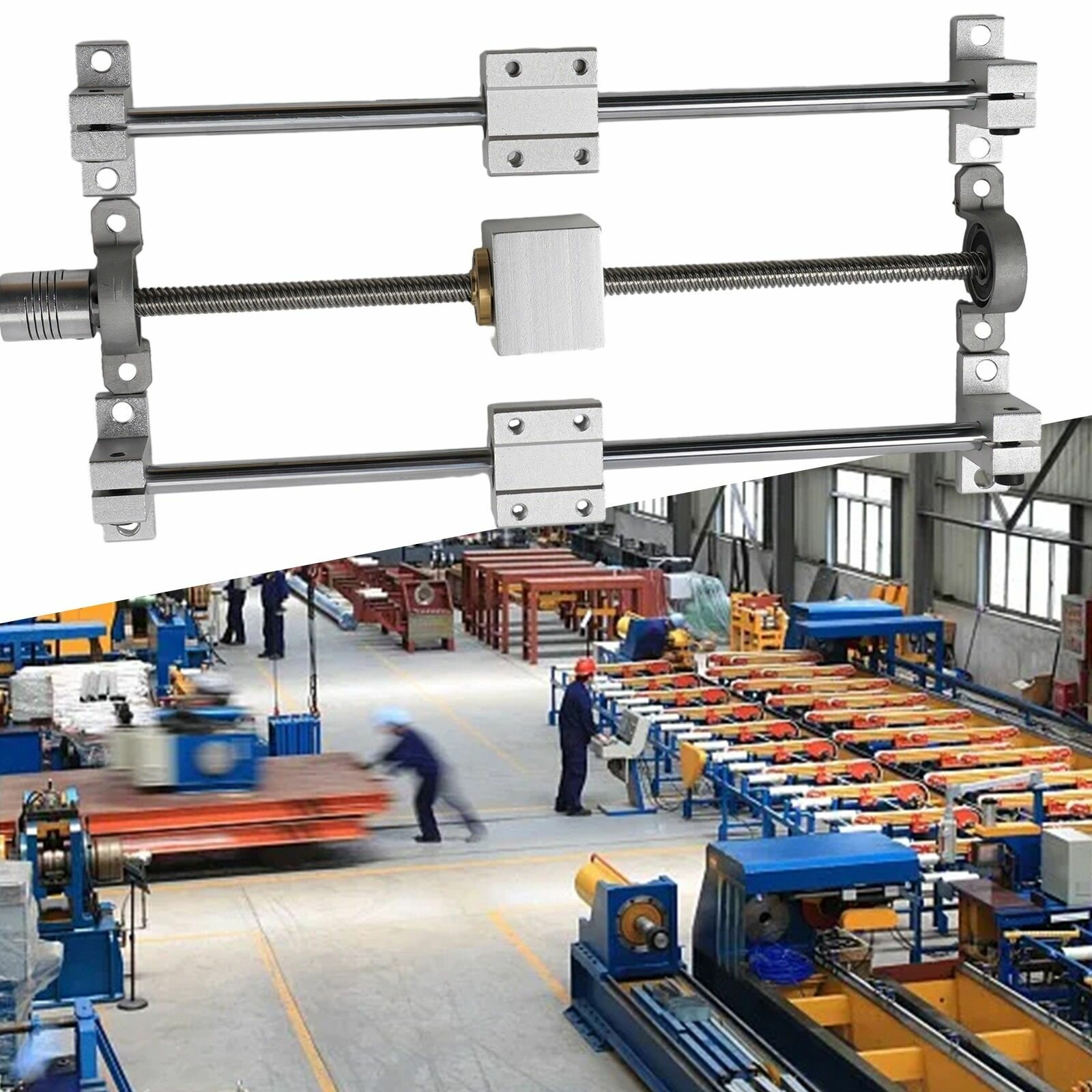 Горизонтальный Комплект Направляющих Линейного Рельса с Двойным Винтовым Стержнем 150/250/350 мм T8