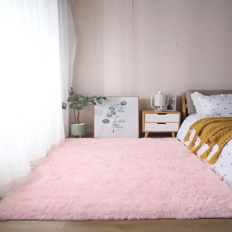 Детский розовый ковер NATURAL KISS для гостиной, light pink, 120x160cm