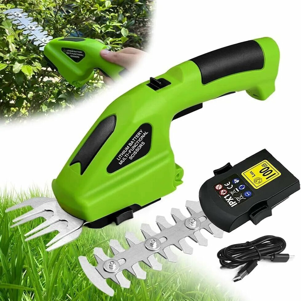 2 в 1 триммер кусторез аккумуляторный электрический садовые ножницы для травы , электроножницы 2000Mah
