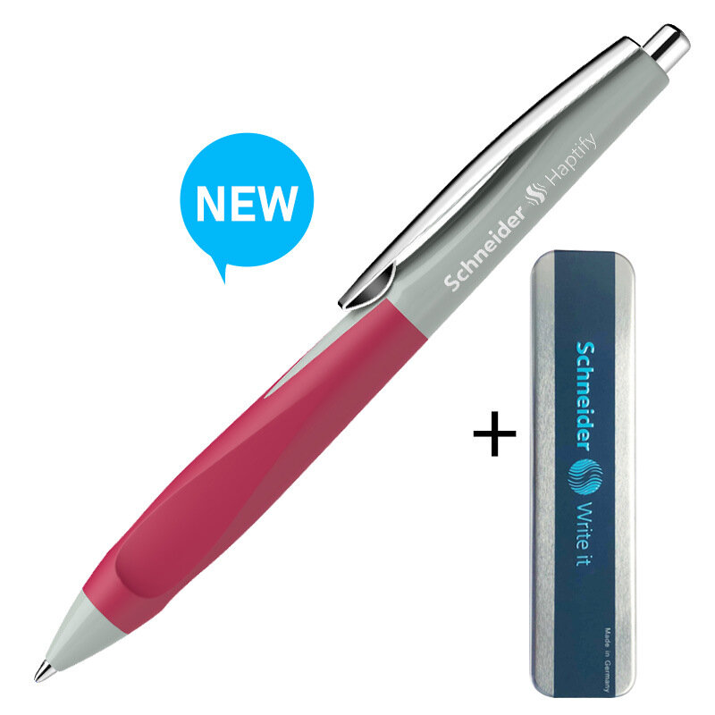 Гелевая ручка Schneider Dolphin Signature Pen, 0.4 мм, светло-серая + пурпурная заправка