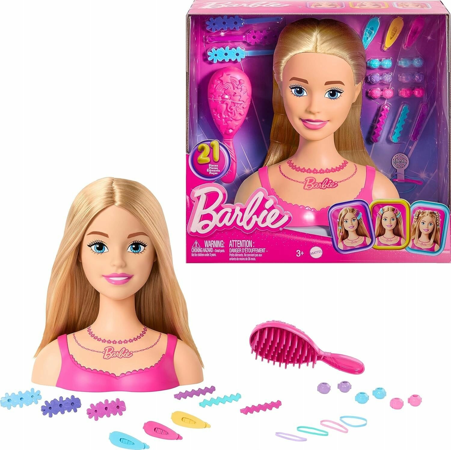 Кукла Barbie Mattel Styling - Кукла блондинка + более 20 аксессуаров для укладки - Барби HMD88