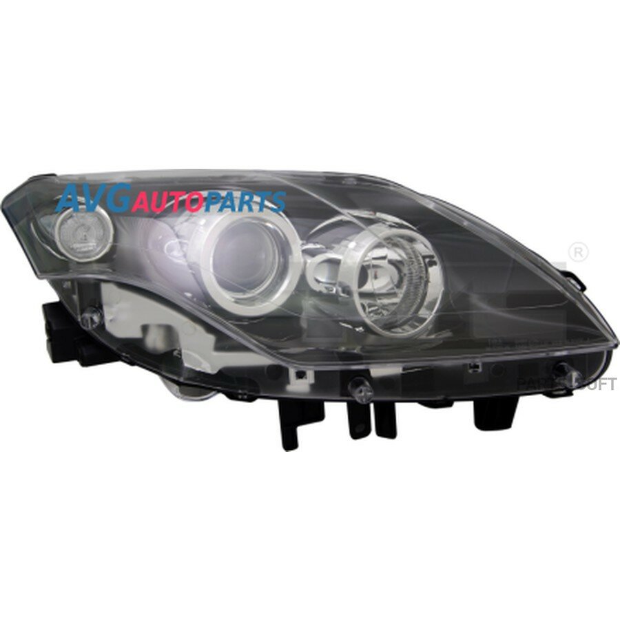 Фара электрорегулировка черный отражатель H7/H7 07- левая TYC от официального дистрибьютора, AVG, артикул 60490147