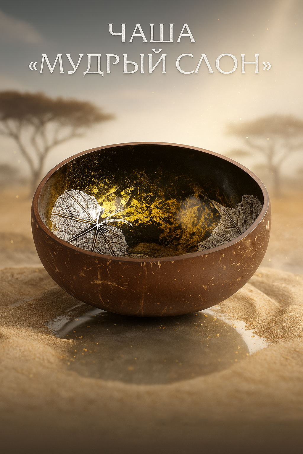 Чаша Сима-ленд «Мудрый слон», ручная работа, кокос, 14 x 14 x 6 см