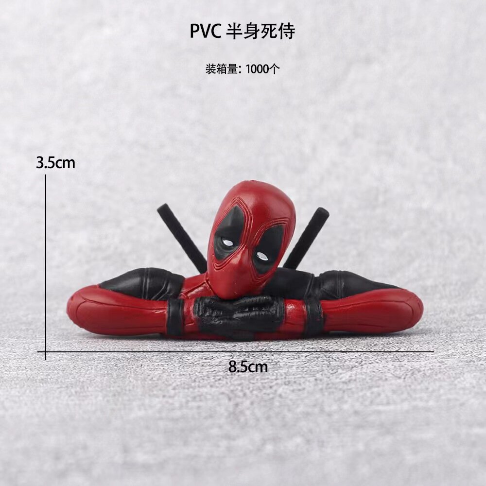 Фигурка Дэдпула, поза полулежа Людей Икс, ручная фигурка, поза оглядывающегося назад, украшение для центральной консоли автомобиля.