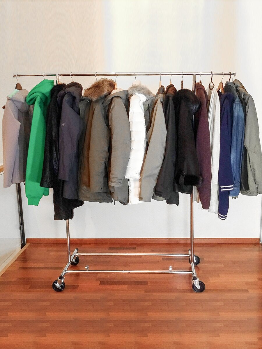 Вешалка напольная для одежды на колесах складная Tatkraft Drogo для тяжелой одежды