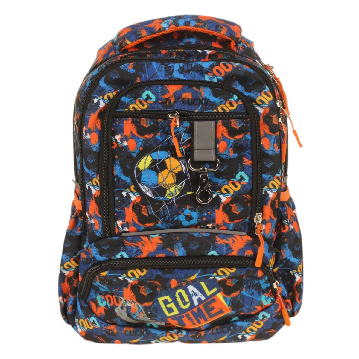 Рюкзак школьный "Футбол" Luris TM, анатомическая спинка, 30х40х13 см, синий/оранжевый