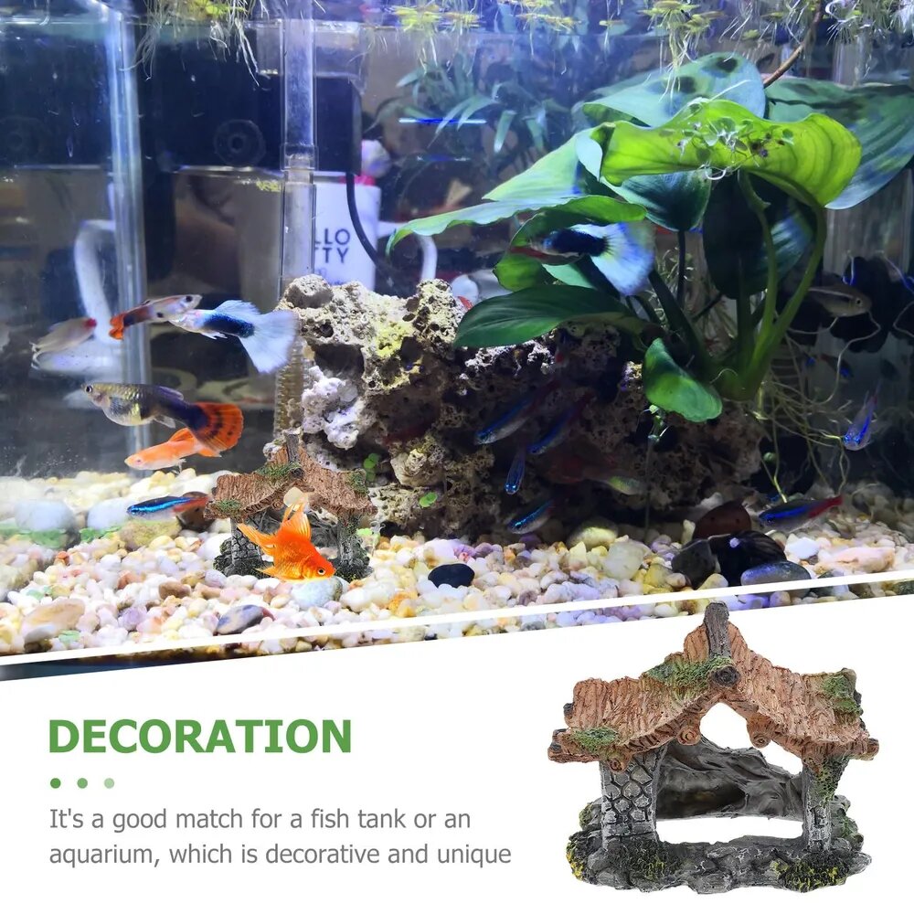 Смоляной аквариумный декор домик с укрытием для рыб и креветок