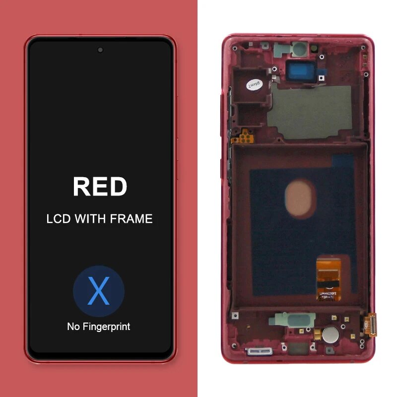 ЖК-дисплей 6,5 дюйма для Samsung Galaxy S20 FE G780F G781B, цифровой сенсорный экран с TFT Red Frame