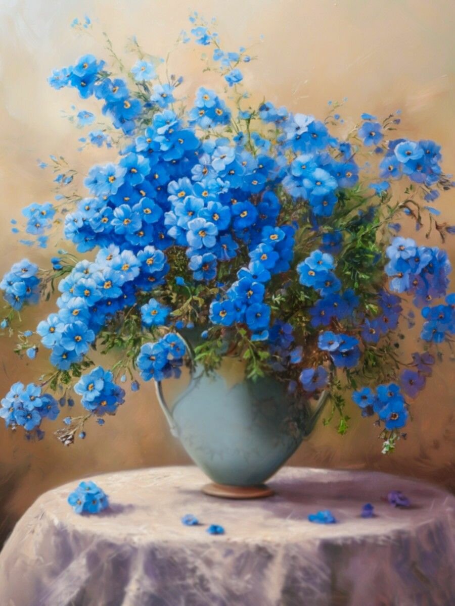 Картина по номерам на подрамнике 40*50 см "Незабудки"