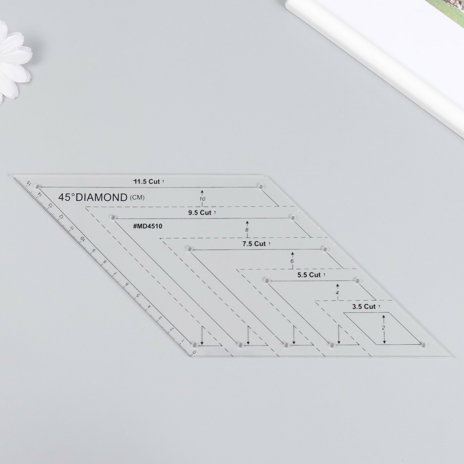 Линейка для пэчворка, пластик, 45° «Ромб»