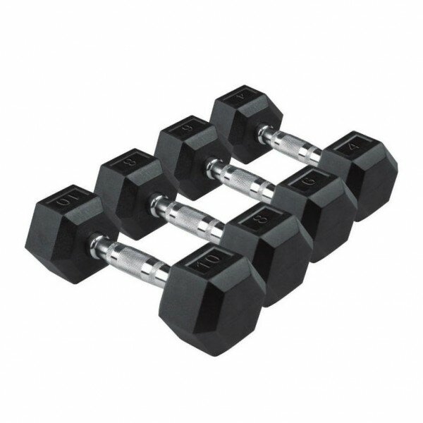Altezani Гексагональные обрезиненные гантели UG1013. Ряд от 2,5 до 25 кг