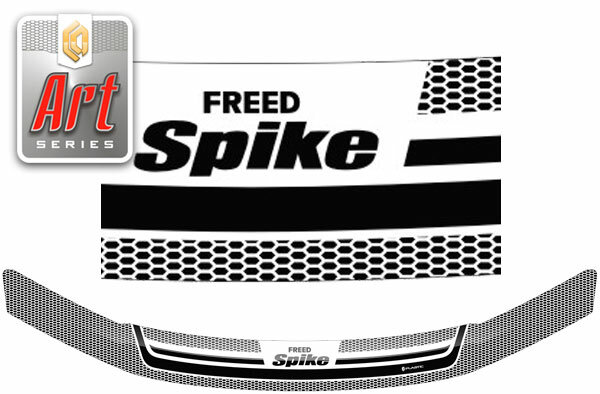 Дефлектор капота Honda Freed Spike 2010 2014 Серия "Art" белая САпластик