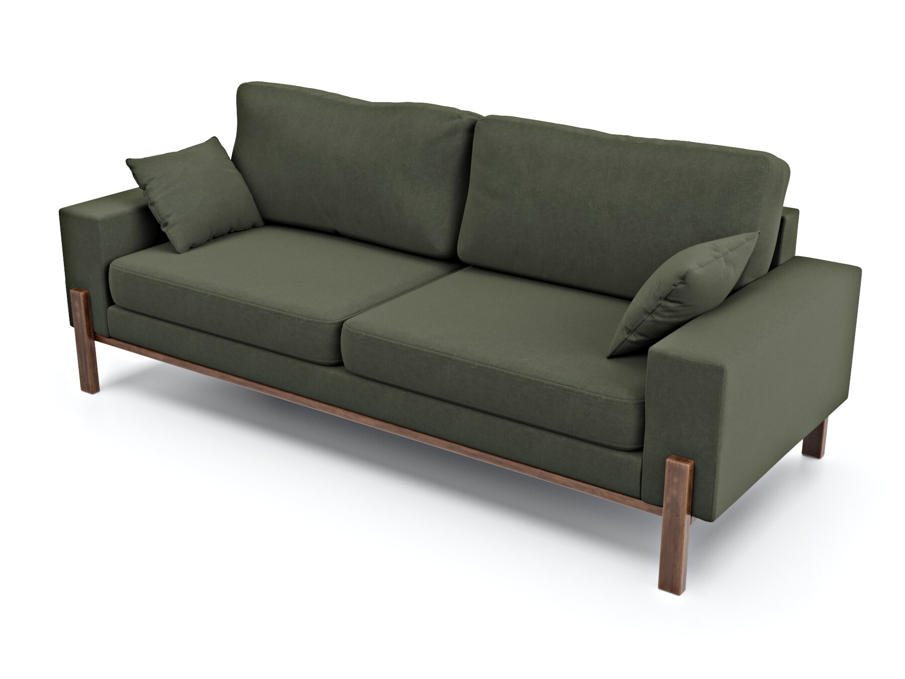 Прямой диван Arsko Хангель зеленый, велюр, садовый, на дачу, на веранду, в террасу