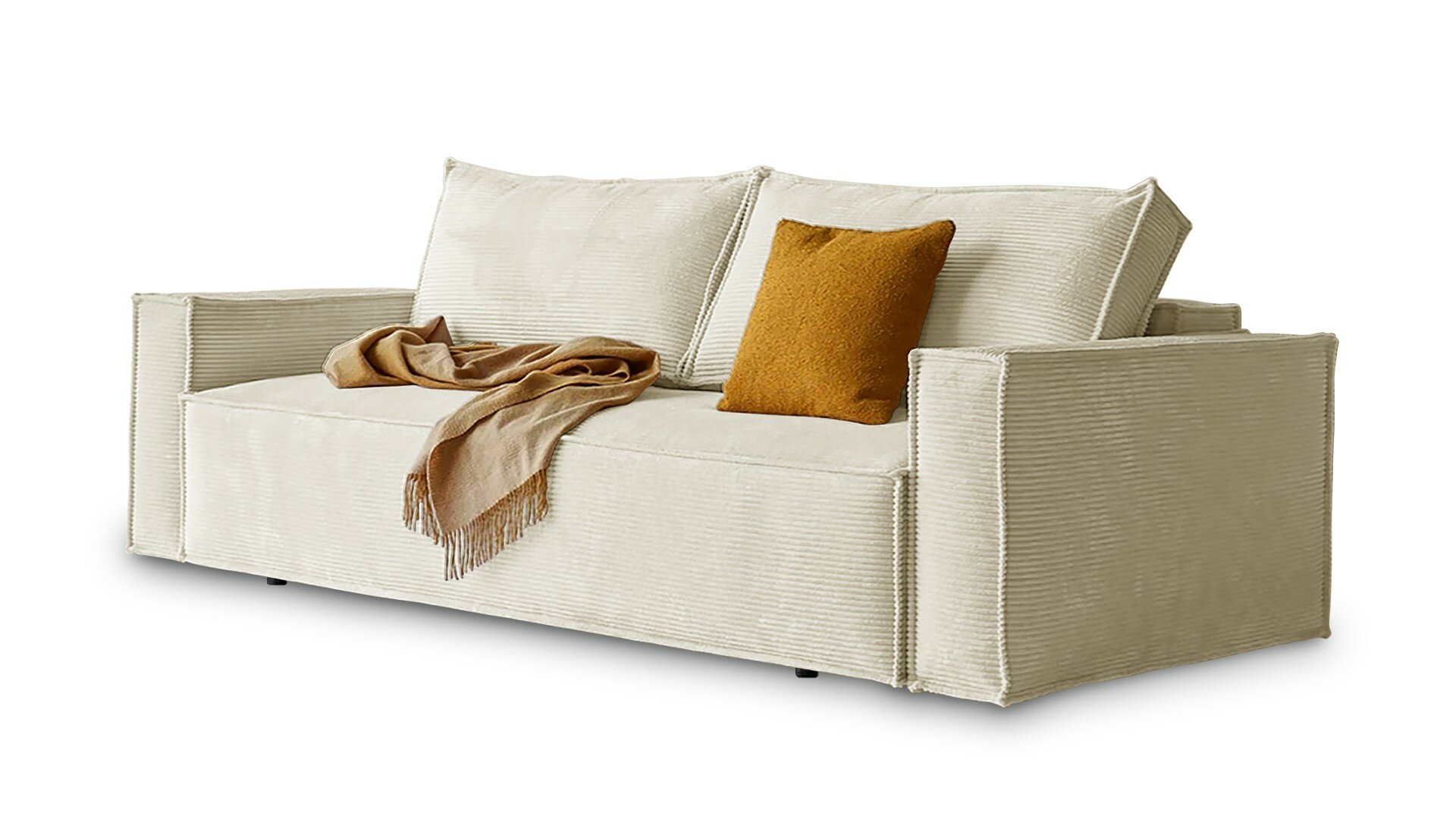 Диван прямой диван-кровать Саймон 3 Bone еврокнижка 240*94*80 см вельвет