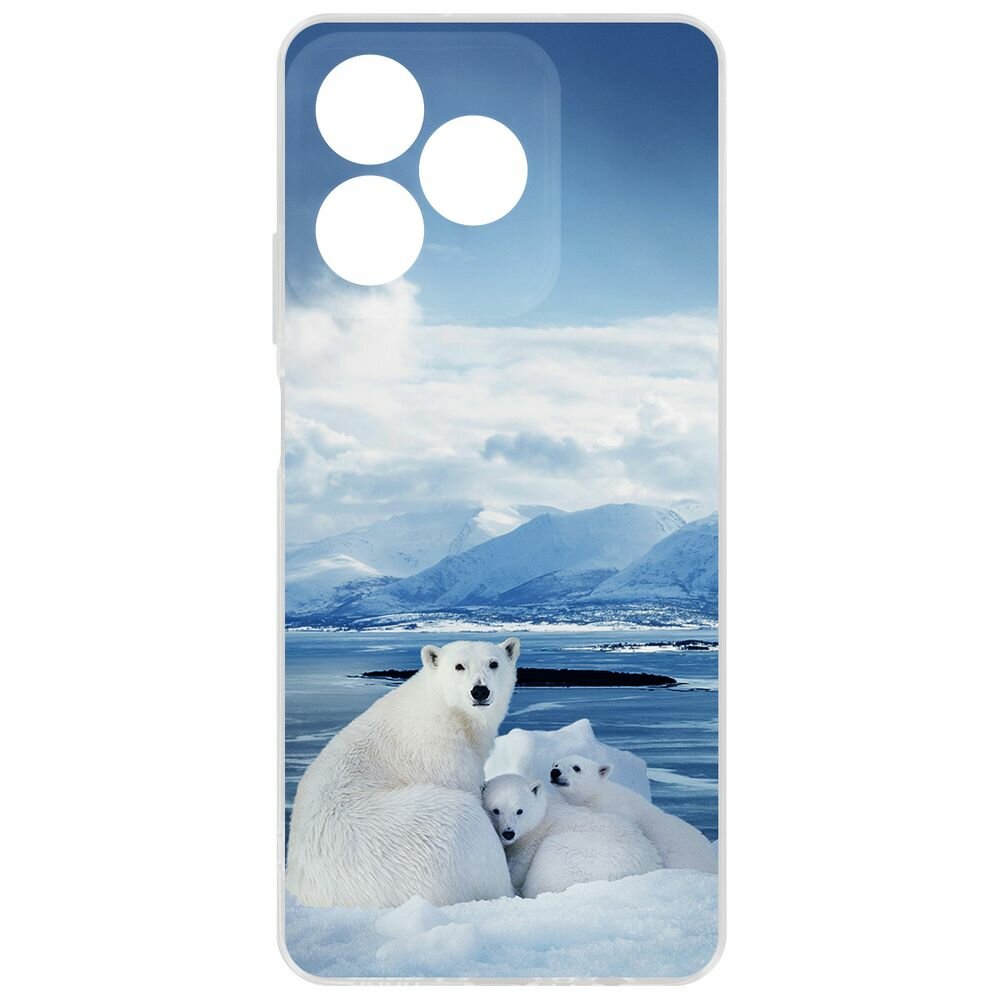 Чехол-накладка Krutoff Clear Case Полярные медведи для Realme Note 50