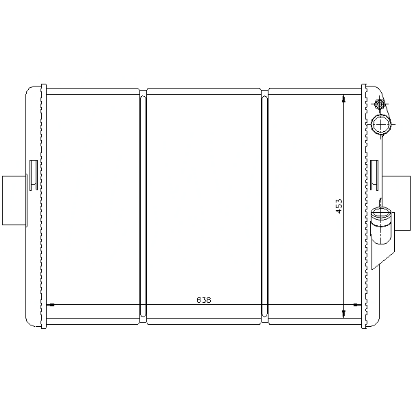 NISSENS 62288 (1907918 / 62288_NS / 93809189) радиатор системы охлаждения plastic / aluminium 638x453x33\ iveco daily 35 / 49.10td