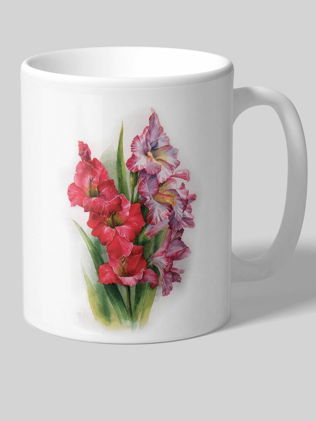 Кружка cooperative.moscow " Гладиолус цветок " (кружка с Гладиолусом , Гладиолус , кружка с цветком, кружка Гладиолус , подарок с любовью, кружка с цветами, цветы, цветок) , 330 мл, 1 шт