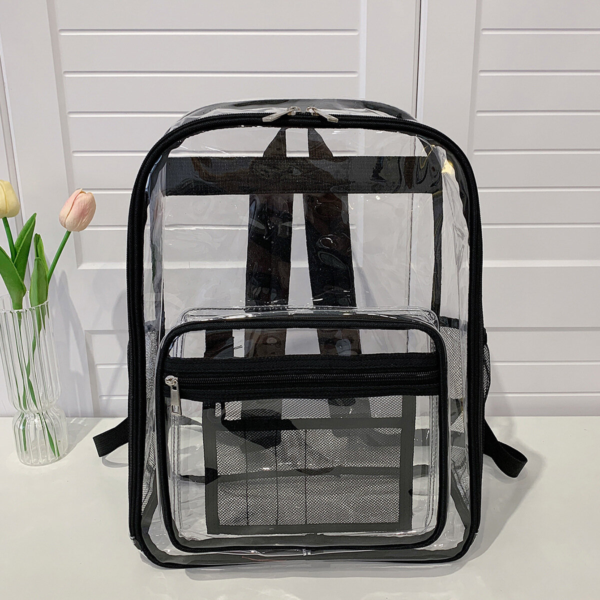 Рюкзак Amazon, ПВХ, водонепроницаемый, черный, квадратный карман