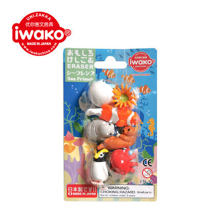 Оптовая продажа японского набора канцелярских товаров iwako с мультяшными персонажами, разборной комбинированной игрушкой и набором ластиков для сборки в подарок.