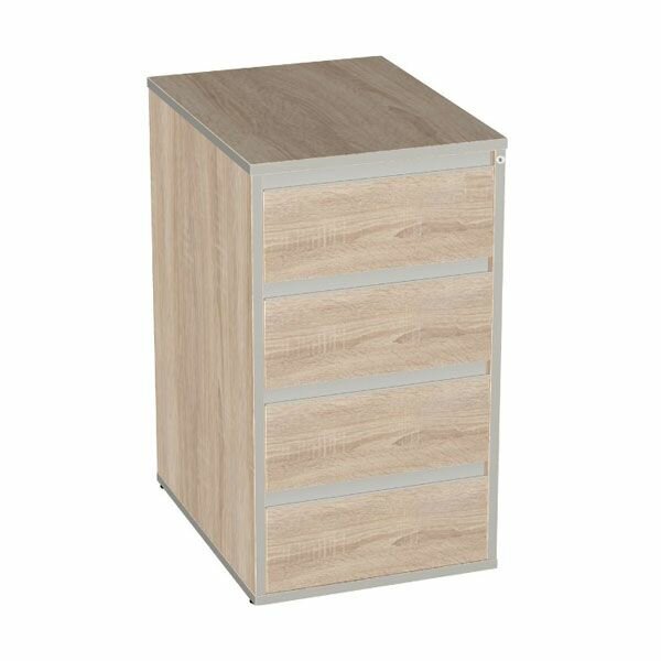 Тумба приставная с центральным замком Вита/Vita V-3.2CZ Дуб Сонома 426*550*750