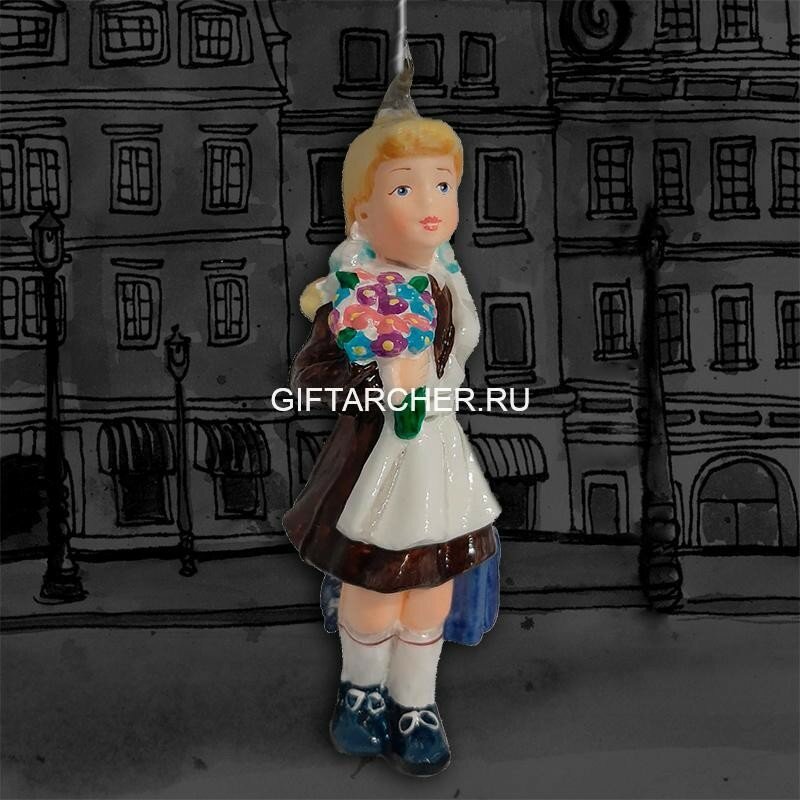 Игрушка на елку Школьница-девочка