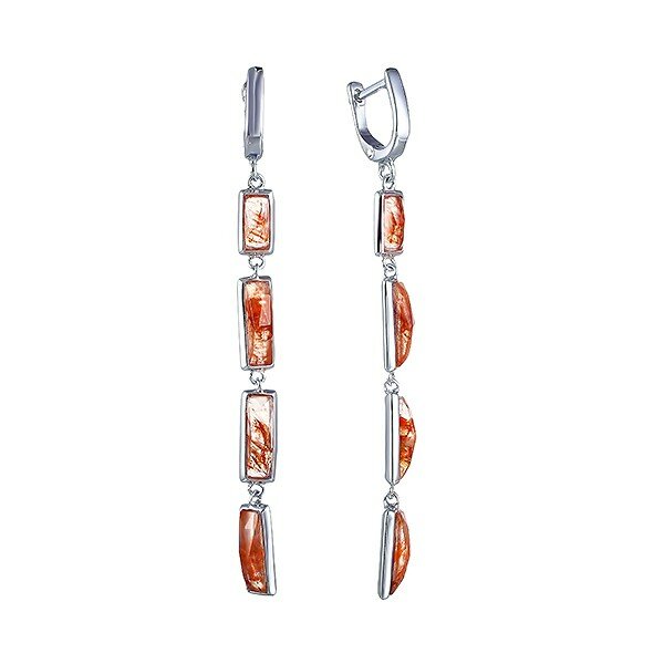 Серьги, серебро, 925 проба, кварц
