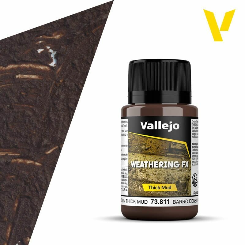 Краска Vallejo серии Weathering Effects - Brown Thick Mud (40 мл)