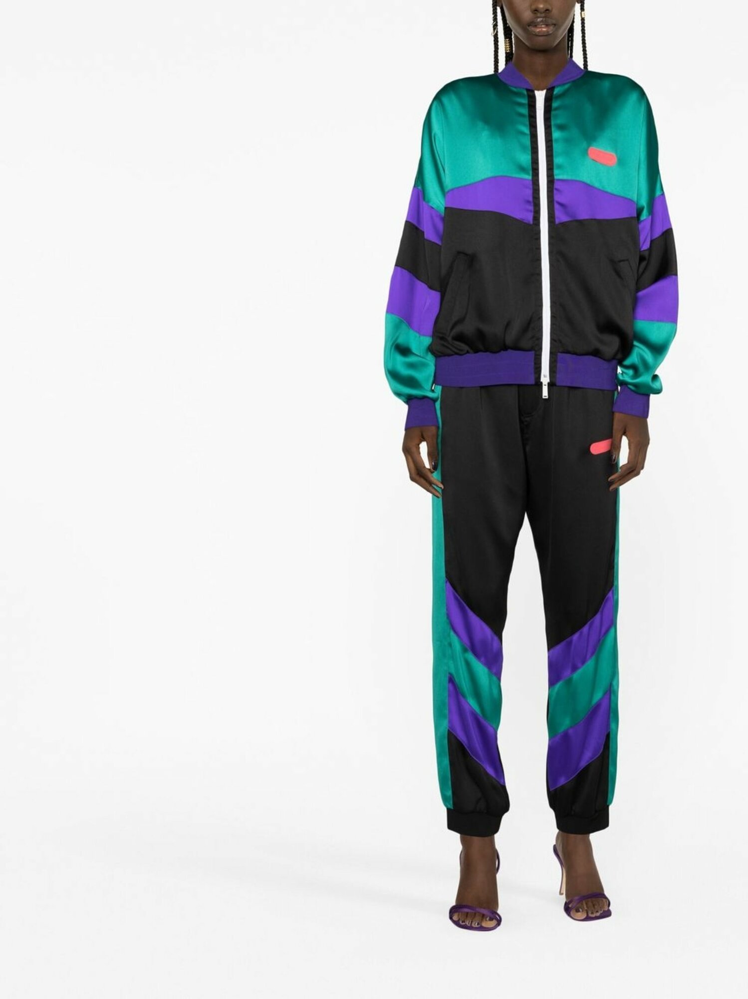 Куртка DSQUARED2 Colour-block bomber jacket, размер 38, green — фото 1
