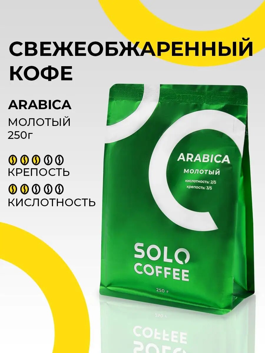Кофе молотый ARABICA, 250 г, свежая обжарка