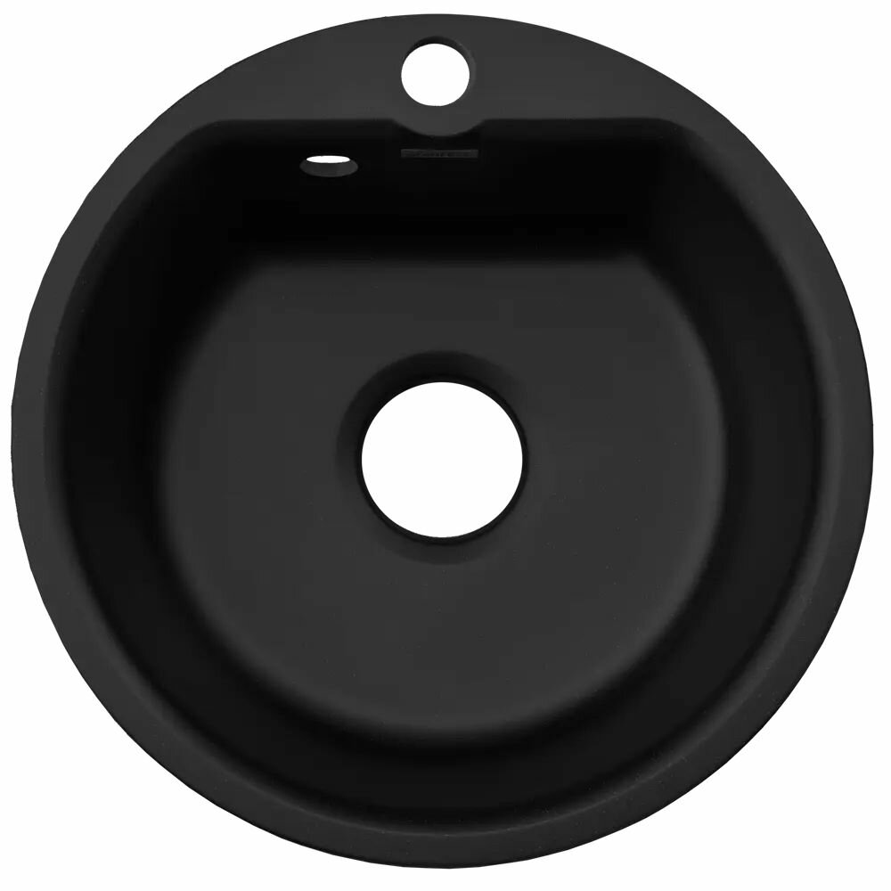Кухонная мойка GranFest Smart GF-SM 435, Черная, 43х43х16 см, Мраморная крошка, Врезная