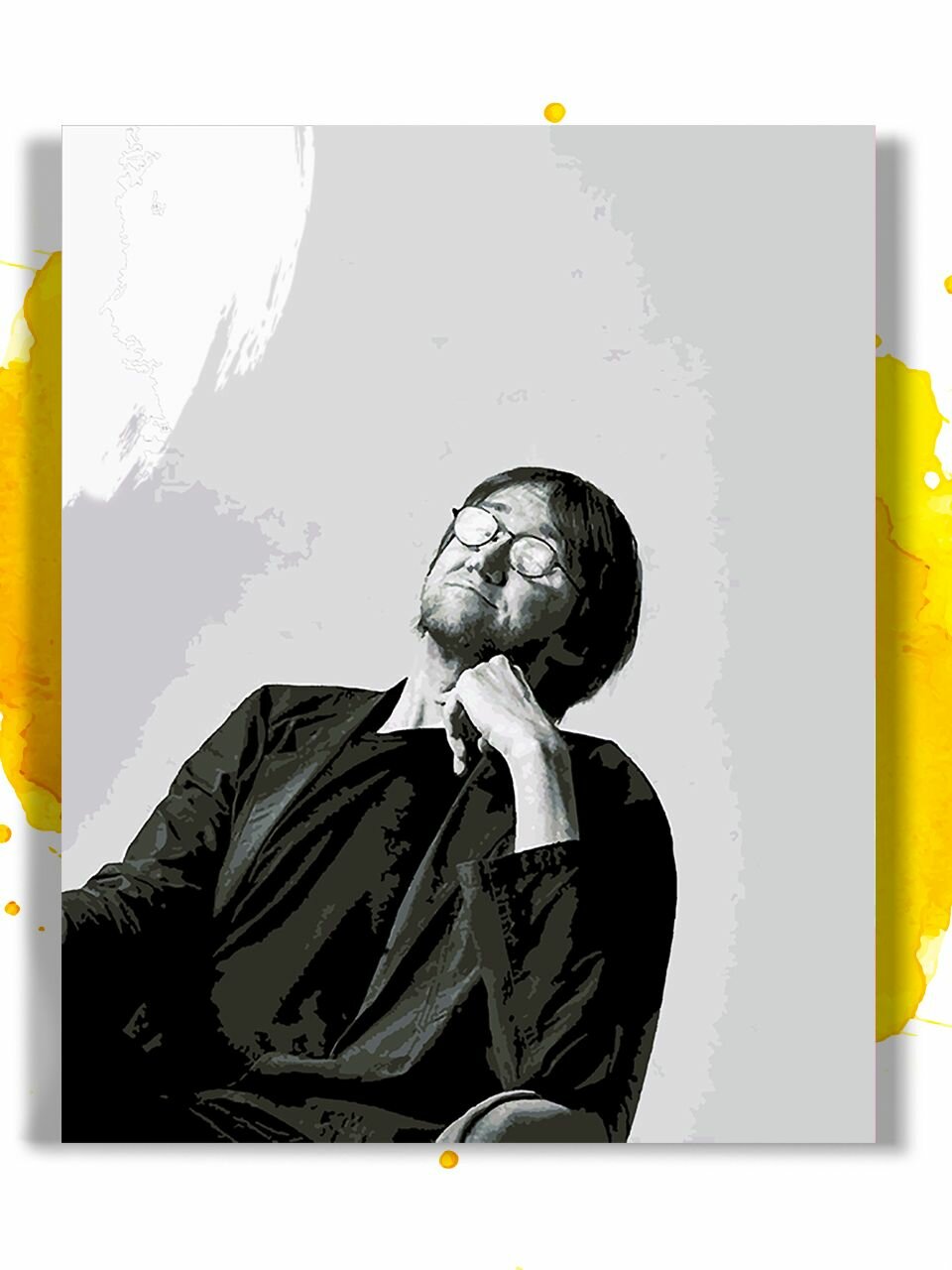 Картина по номерам на холсте Костя Пушкин ЧБ, 40 х 50 см