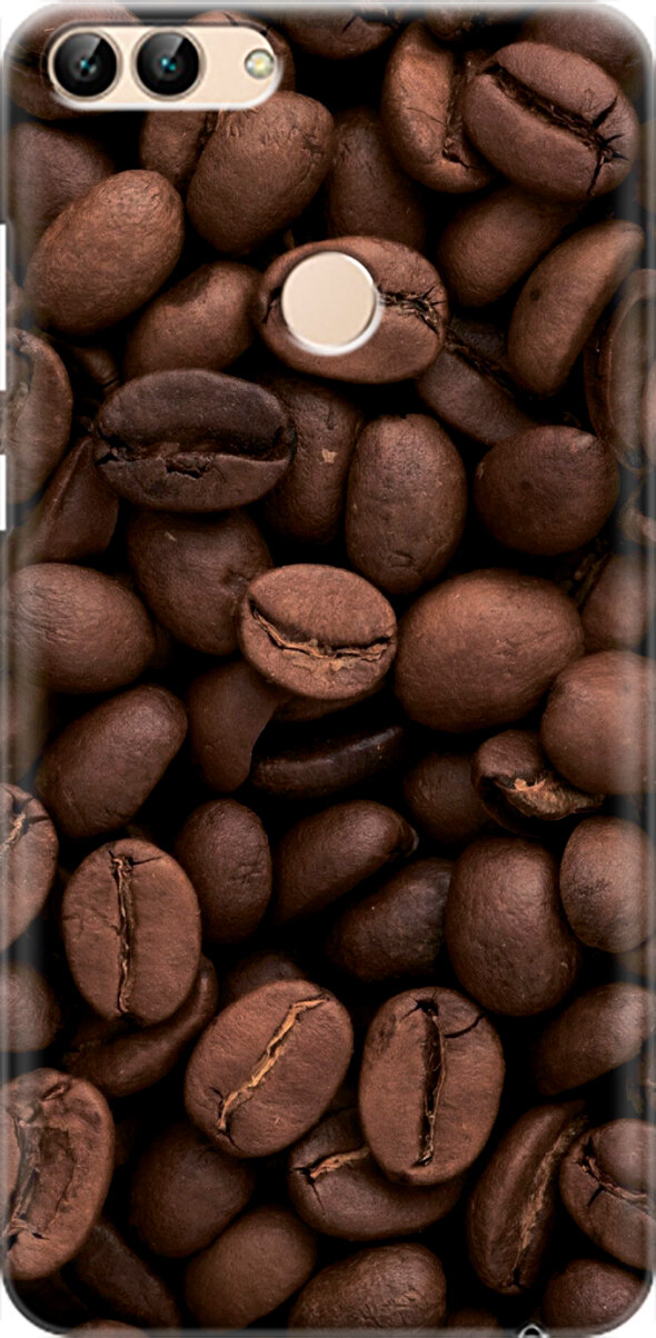 Силиконовый чехол Кофейные зерна на Huawei P Smart / Enjoy 7S / Хуавей П Смарт