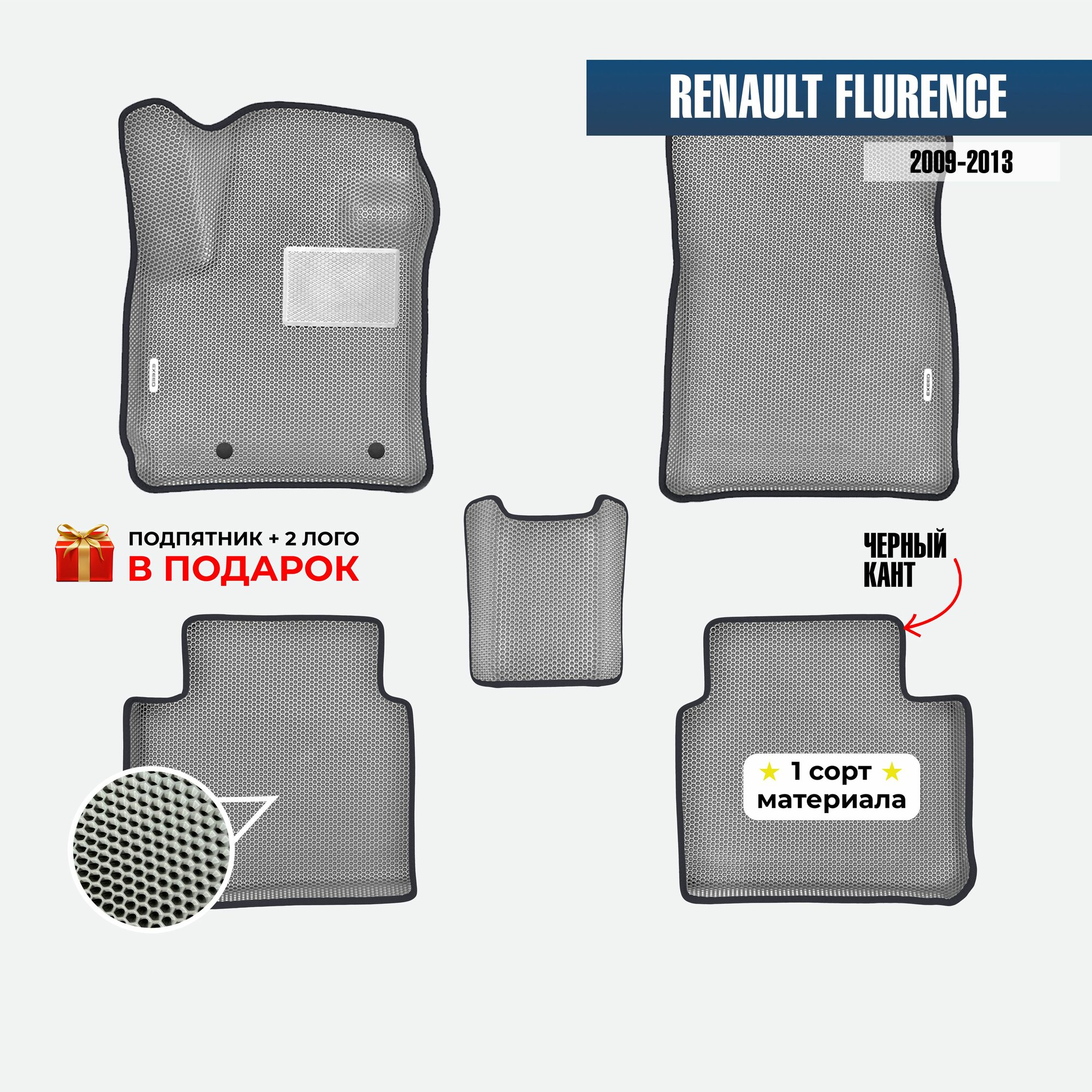 EVA ЕВА коврики с бортами для Renault Fluence 2009-2013 Рено Флюенс