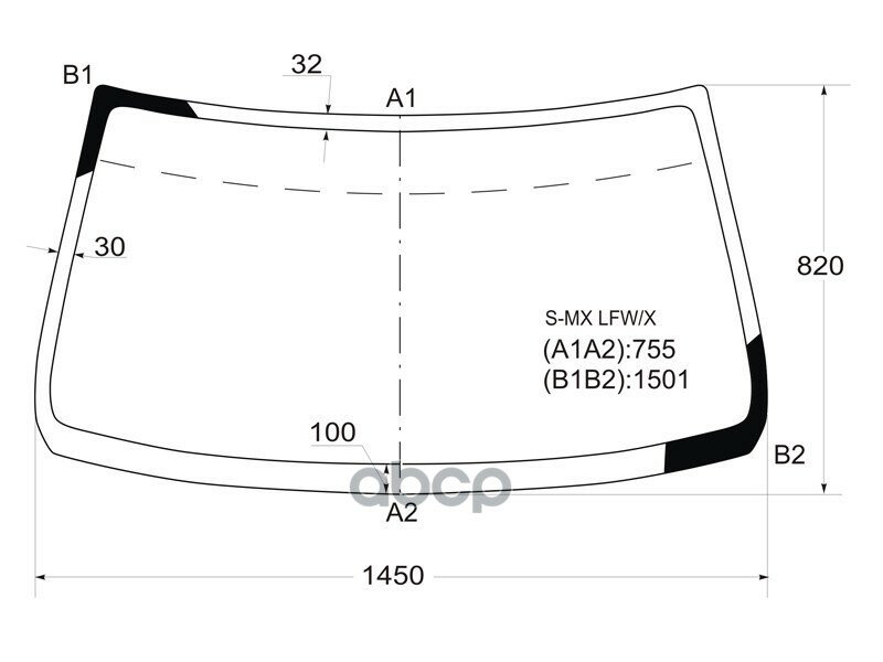 Стекло лобовое HONDA S-MX 96-02 XYG арт. S-MX LFW/X