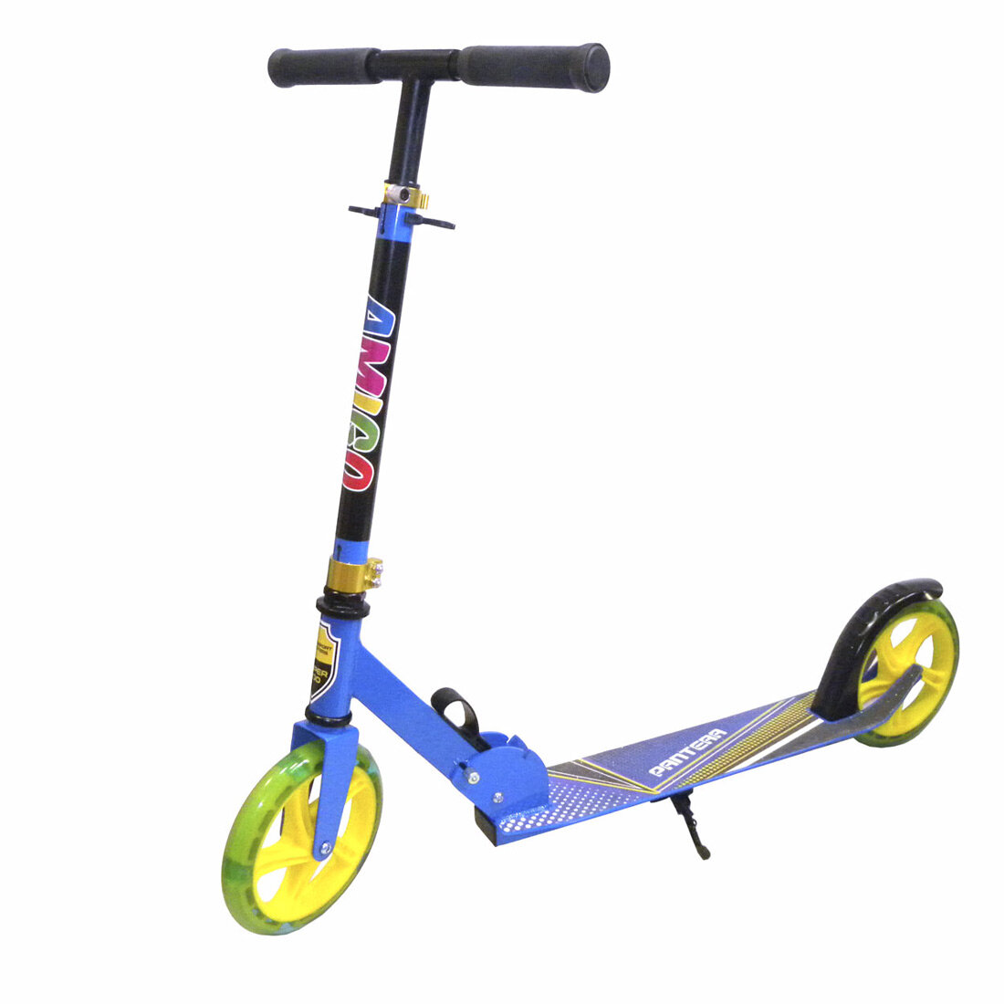 Самокат для детей и взрослых складной Amigo Sport Pantera. Цвет синий.