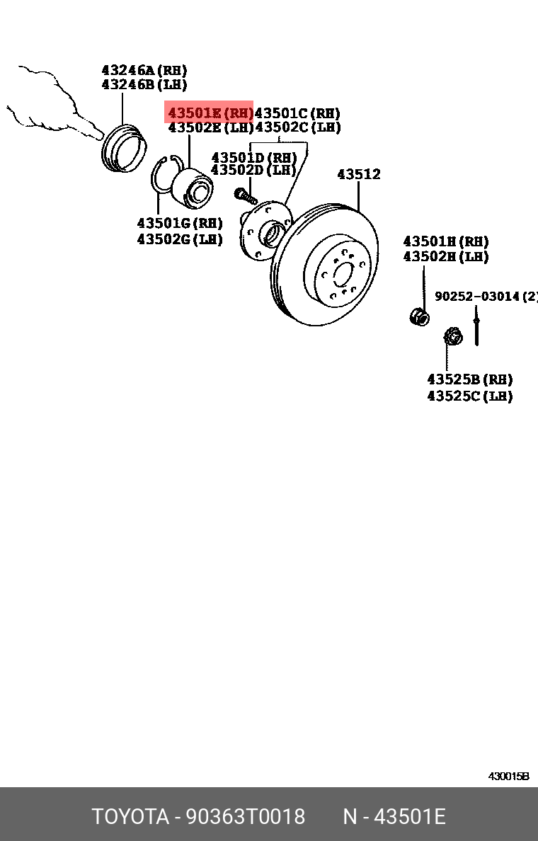 Подшипник ступицы колеса Toyota 90363-T0018