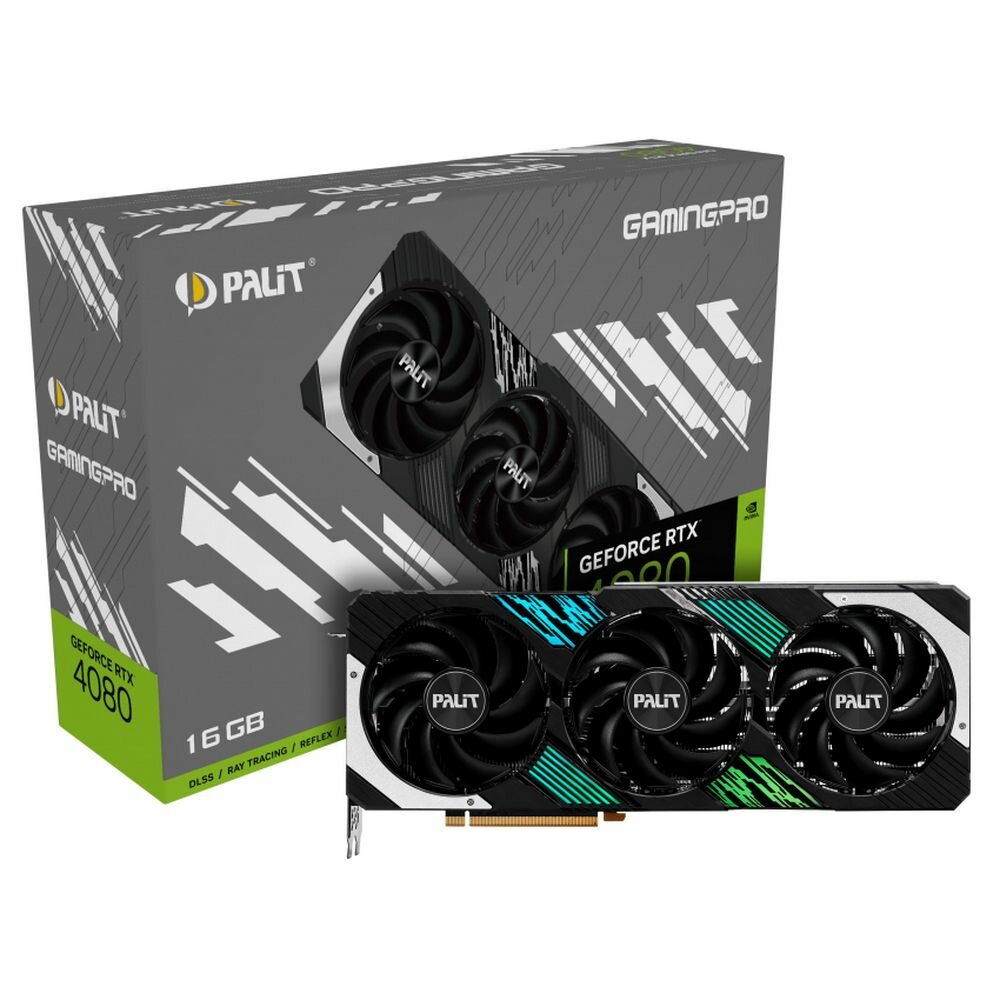 Видеокарта Palit RTX4080 GAMINGPRO 16GB NED4080019T2-1032A GDDR6X 256bit 3 DP HDMI