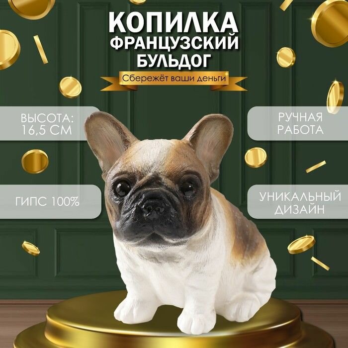 Копилка "Щенок Французского бульдога" 16,5 х 11,5 х 18 см.