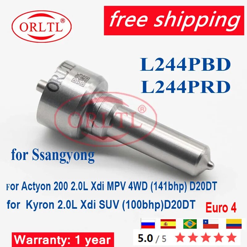 Дизельное топливо EJBR04501D 6640170121 L244PRD L244PBD сопло с общей топливной магистралью L244PRD для Ssangyong Actyon Kyron ORLTL