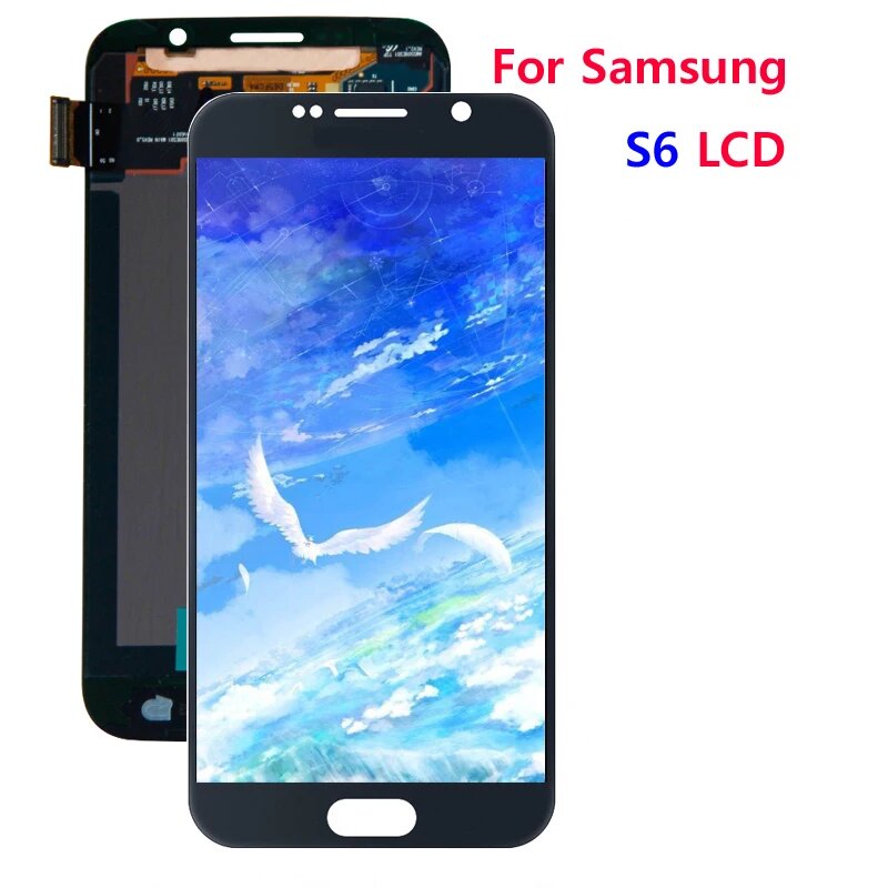 ЖК-дисплей для Samsung GALAXY S6 G920 G920F, дисплей с сенсорным экраном и дигитайзером в сборе, запасные части для ремонта, протестирован White no Frame
