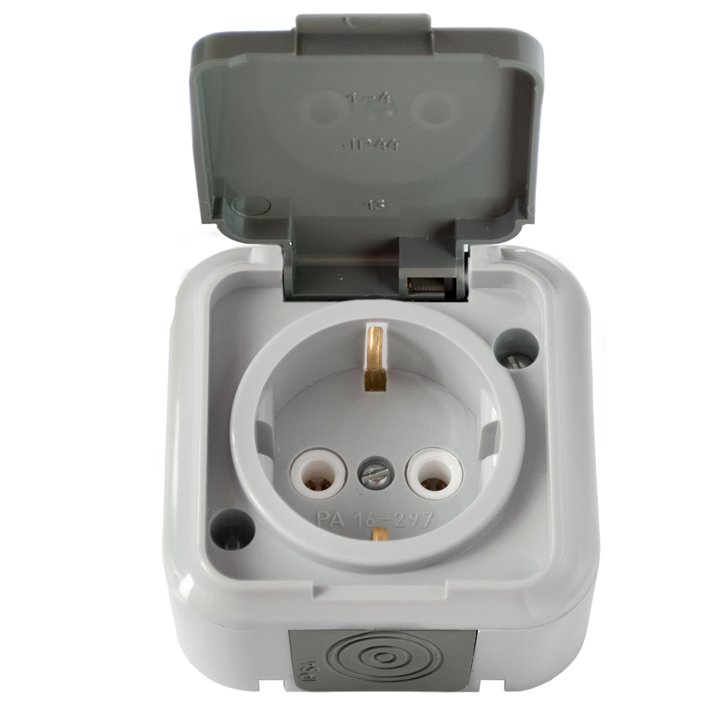 Беларусь розетка нар IP54 1-но местнзк РА16-297 (03)