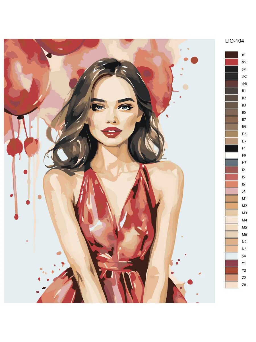 Картина по номерам,48 x 60, LIO-104, девушка, акварель