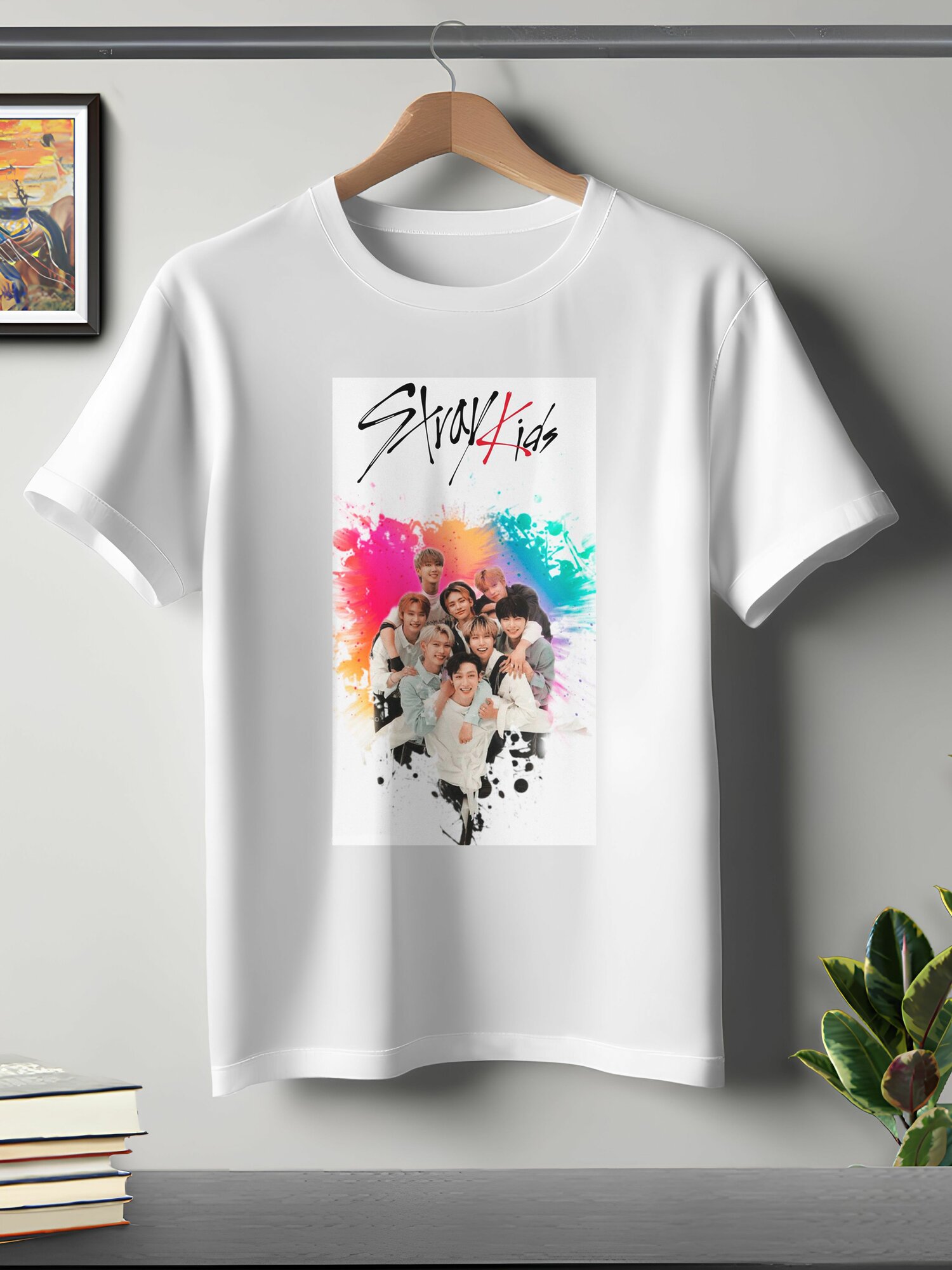 Футболка  Детская ONEQ 152 (12-13) размер с принтом Stray Kids, белая