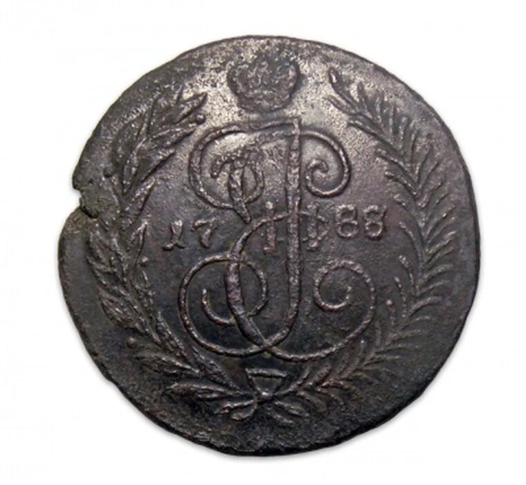 2 копейки 1788 ТМ, перечекан на оригинальной медной монете сувенирная копия монеты, нумизматика, деньги для коллекции