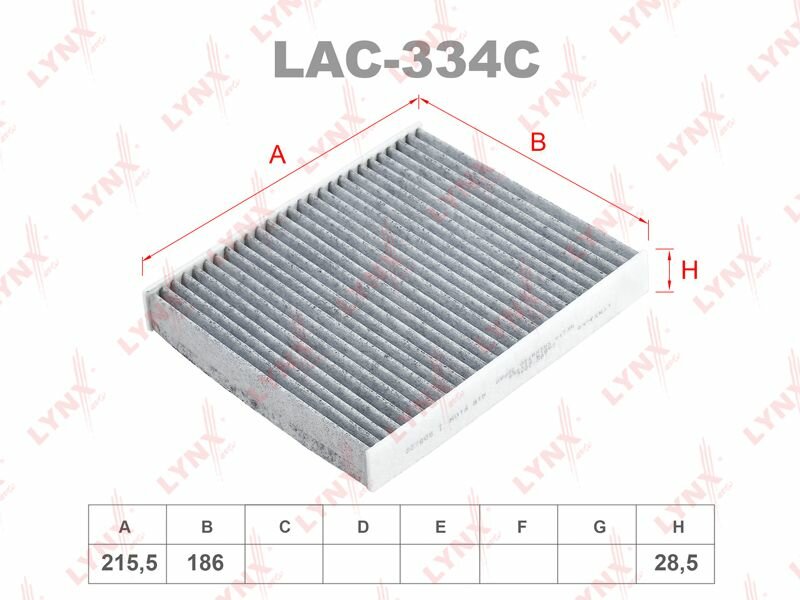 Фильтр салонный угольный TOYOTA Camri Fortuner Hilux Prius Prius LEXUS RX LYNXauto LAC-334C