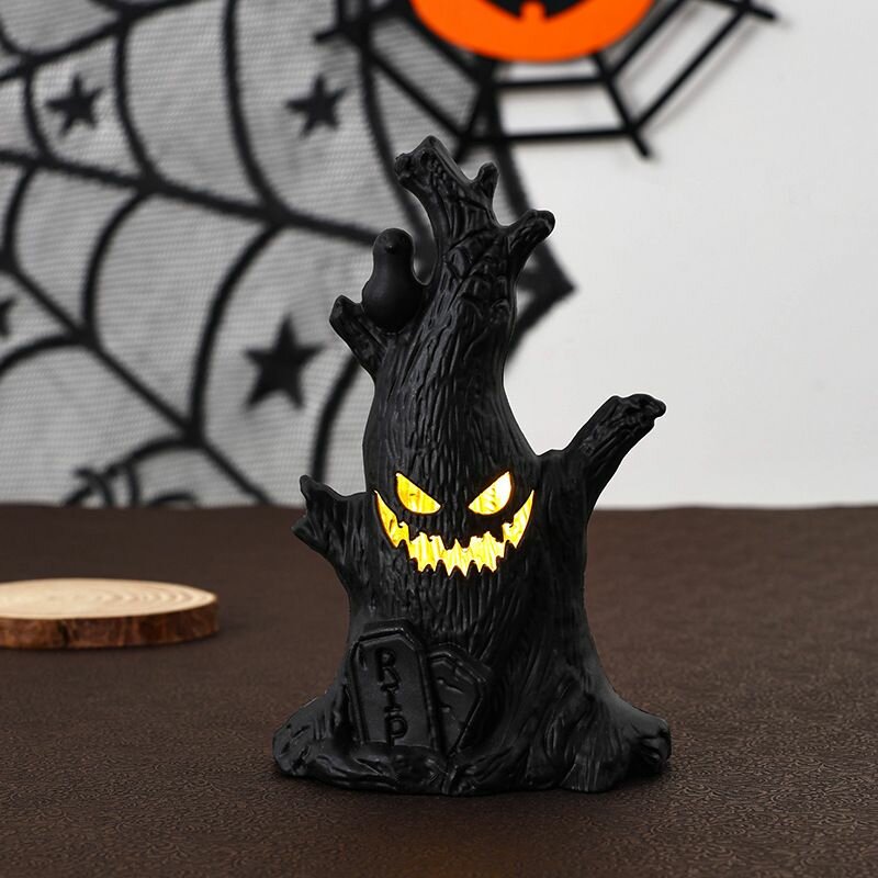 Светящиеся деревья с призраками для Хэллоуина – украшение дома и сада, мистическая атмосфера, светодиоды