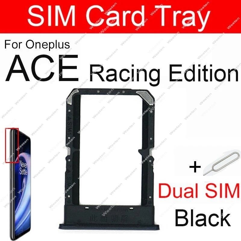 Лоток для SIM-карты для Oneplus 1+ Ace Pro Ace 2 2V ACE Racing Ace 3V Адаптер для слота для SIM-карты Считыватель SIM-карты Запасные части Ace Racing-Black