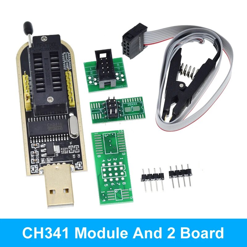 CH341A USB программатор с 2 платами, CH341 And 2 Board