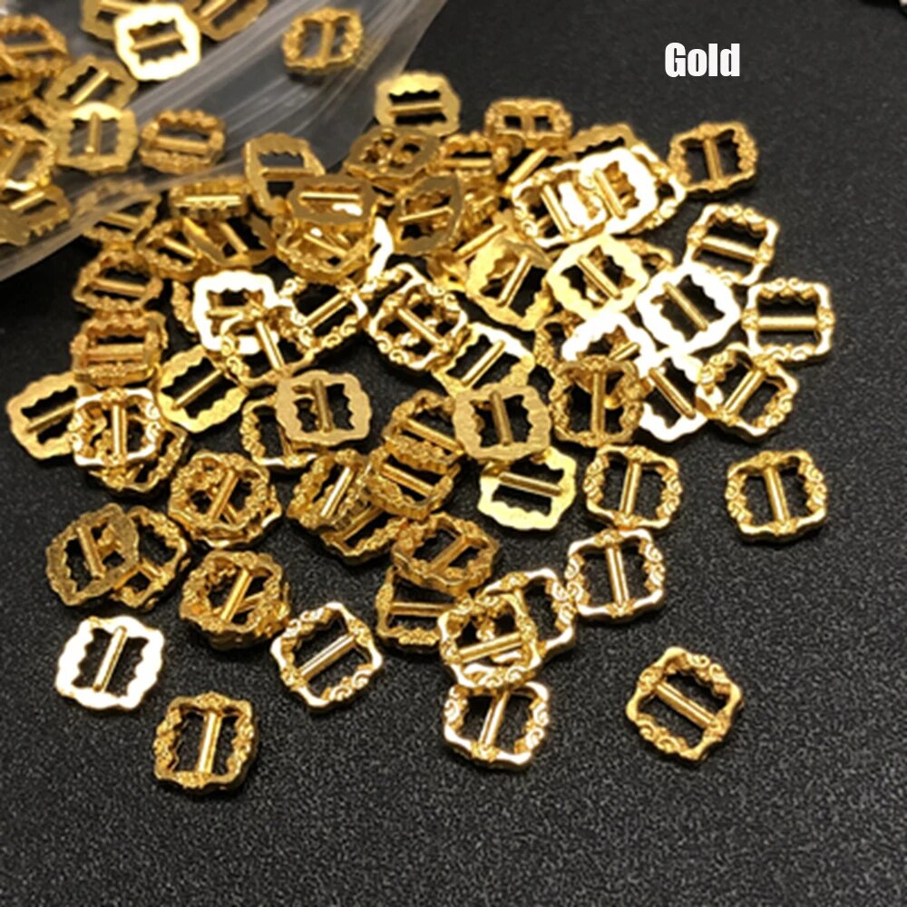 Золотые пряжки для кукол 6x6 мм, 40 шт.